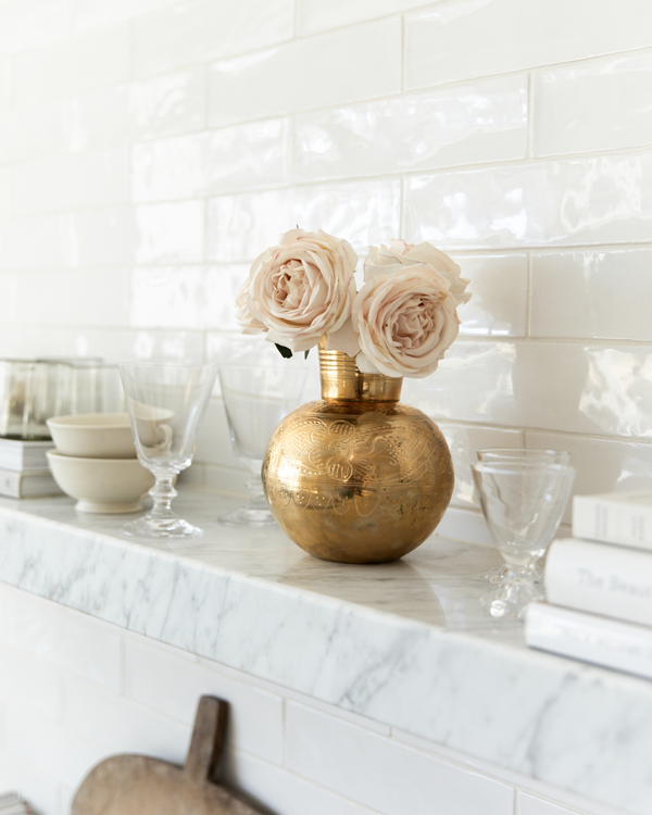 Vintage Bengali Brass Vase - Nabela Noor Home