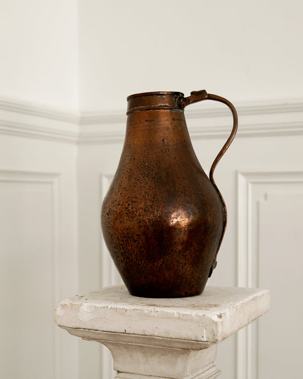 Antique Spanish Large Copper Pitcher - Nabela Noor Home